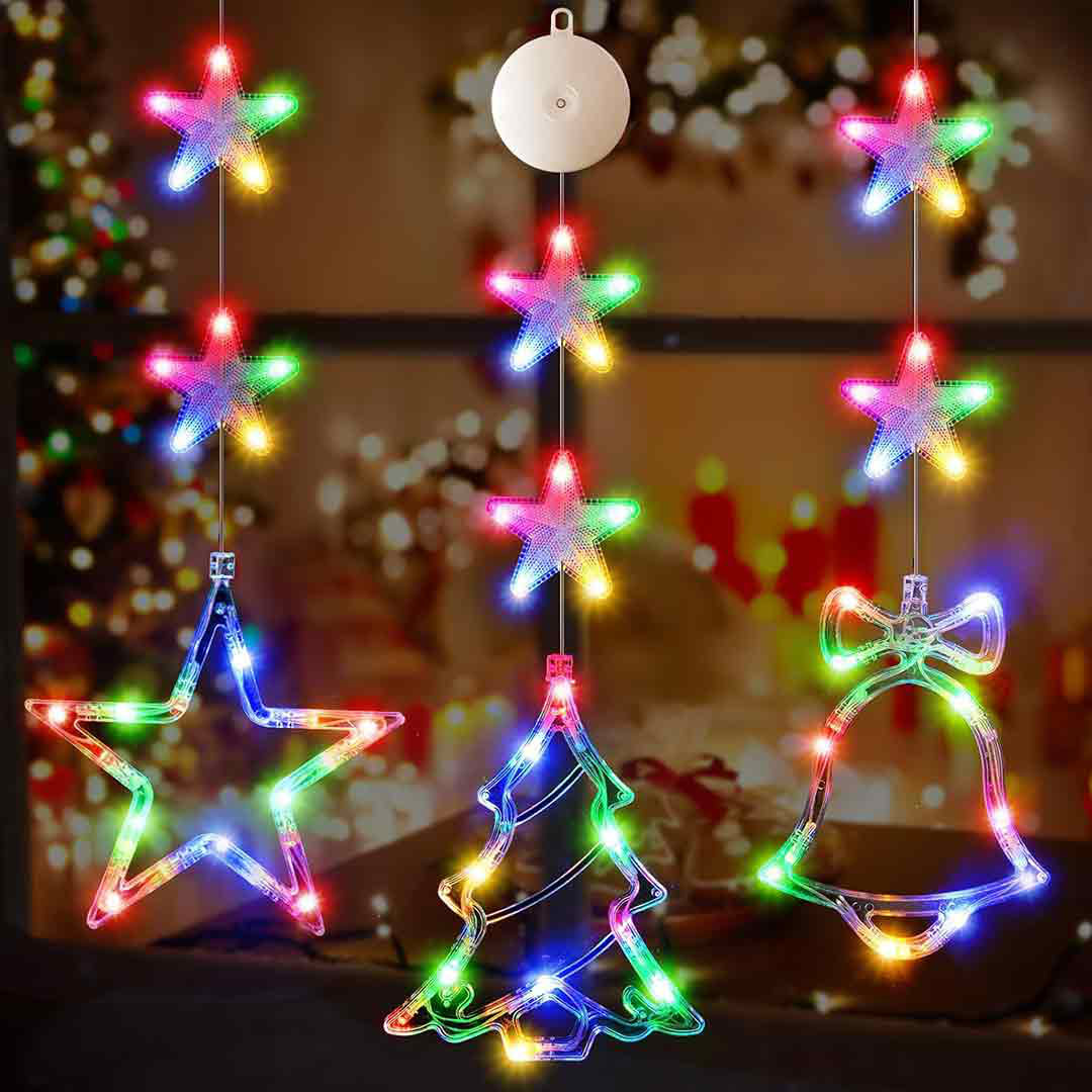 The Holiday Aisle® [Timer] 3Pcs Christmas Window Lights Decorations ...
